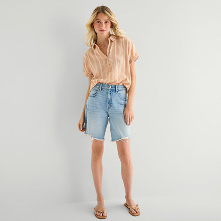 Click here for a.n.a Womens 9 Mid Rise Bermuda Short  12  Blue prices