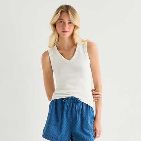 Click here for a.n.a Womens V Neck Sleeveless Tank Top  Large  Wh... prices