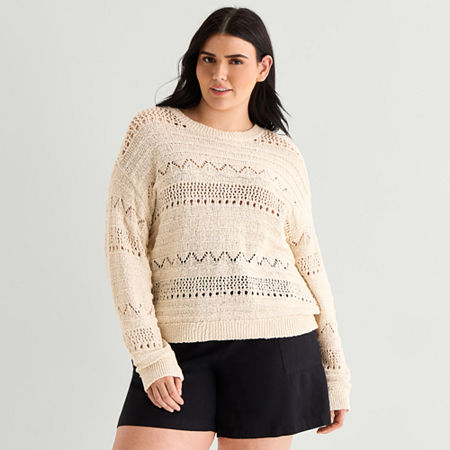 Click here for a.n.a Plus Womens Crew Neck Long Sleeve Pullover S... prices