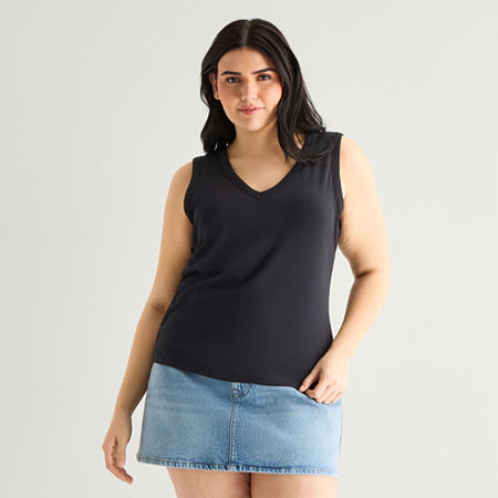 Click here for a.n.a Womens Plus V Neck Sleeveless Tank Top  0x... prices