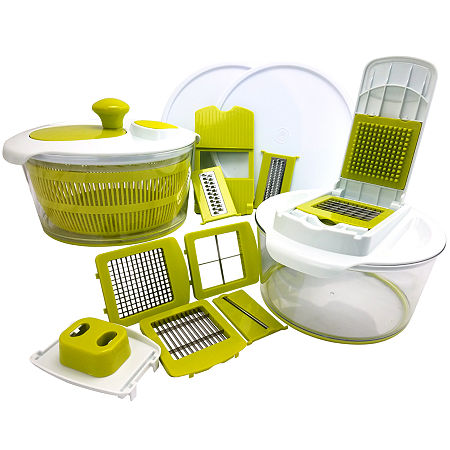 Click here for MegaChef 10 in 1 Multi-Use Salad Spinning Slicer D... prices