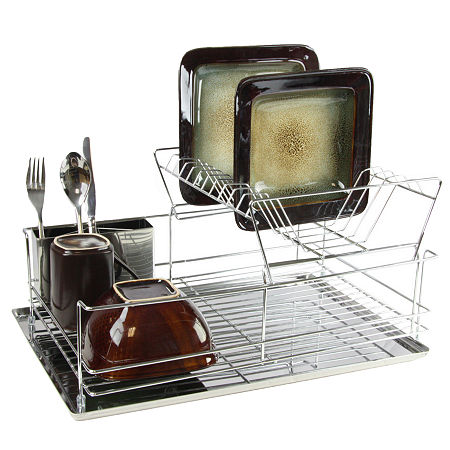Click here for MegaChef 15.5 Inch Stainless Iron Shelf Dish Rack... prices