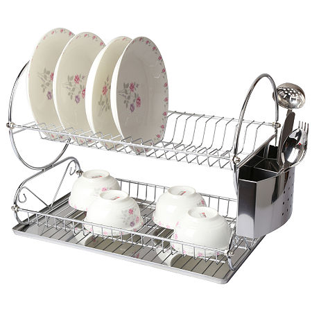 Click here for MegaChef Chrome Plated 17.5 Inch Two Shelf Dish Ra... prices
