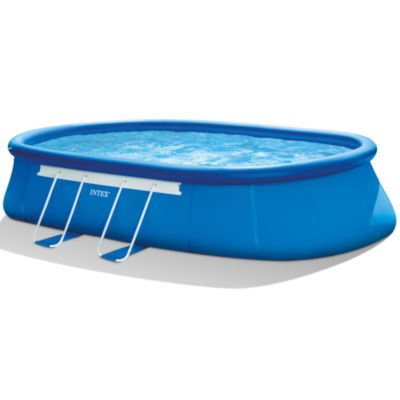 Intex - Oval Frame Pool Set with Filter, Color: Blue - JCPenney