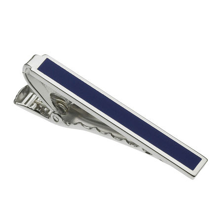 Click here for Silver-Tone and Navy Enamel Tie Bar  One Size  Gra... prices