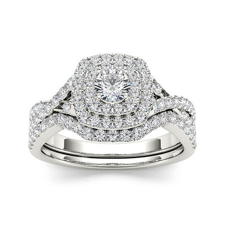 Click here for 7/8 CT.T.W. Natural Diamond 10K White Gold Bridal... prices