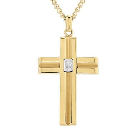 Click here for Mens 1/10 CT. T.W. White Cubic Zirconia Gold Ion P... prices