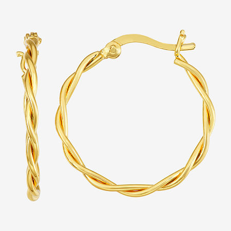 Click here for Womens 24K Gold Over Silver 31mm Hoop Earrings  On... prices