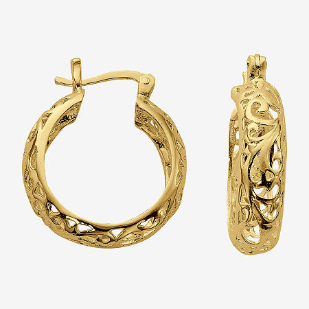Click here for Womens 24K Gold Over Silver 23mm Hoop Earrings  On... prices