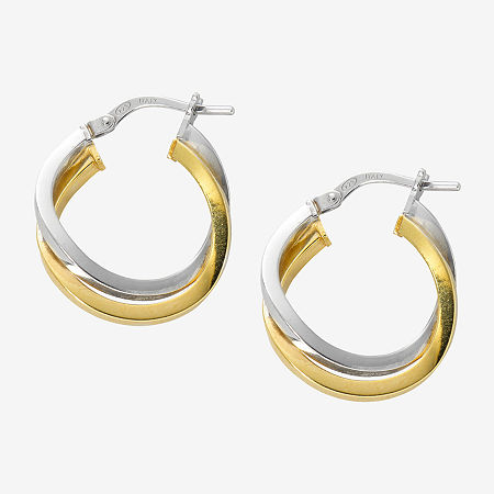 Click here for Womens 24K Gold Over Silver 18mm Hoop Earrings  On... prices