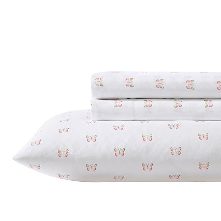 Laura Ashley Kids Microfiber 4 Piece Sheet Set  Queen - Fluttery Friends