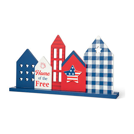 Click here for Glitzhome 16D Wooden Patriotic House Tabletop Deco... prices