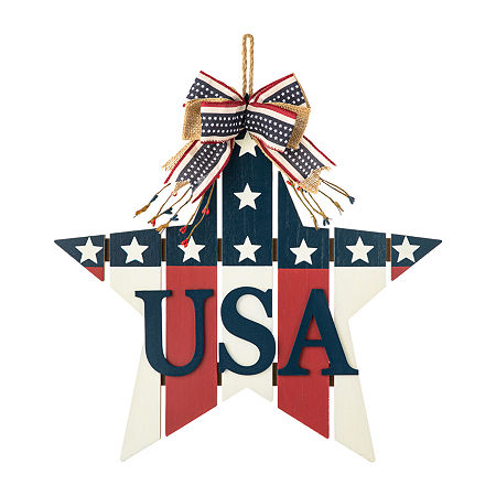 Click here for Glitzhome 19.25L Patriotic Star Door Hanger Swag... prices