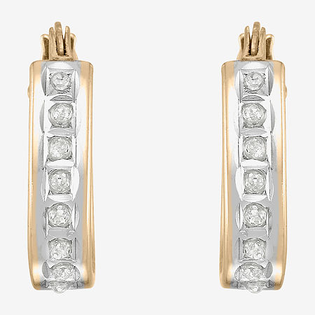 Click here for Womens Natural White Diamond 14mm Hoop Earrings  O... prices