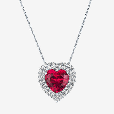 Click here for Womens Lab Created Red Ruby Sterling Silver Heart... prices