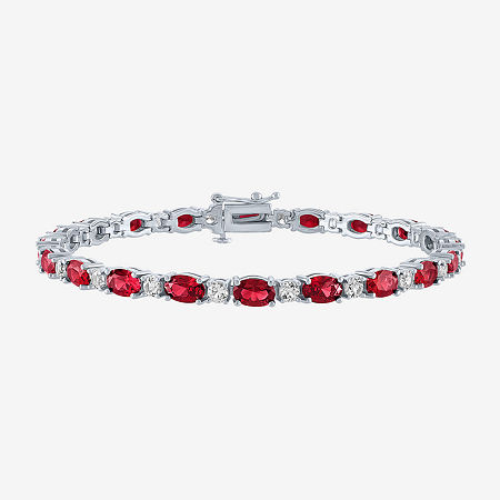 Click here for Gemstone Sterling Silver Oval 7.5 Inch Tennis Brac... prices