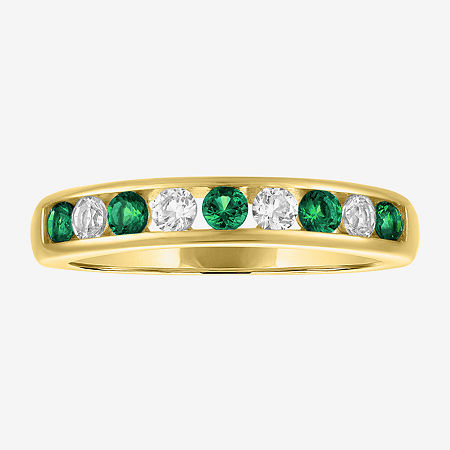 Click here for Gemstone 14K Gold Over Silver Sterling Silver Band... prices