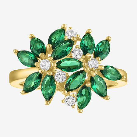 Click here for Womens Gemstone Sterling Silver Flower Cluster Coc... prices
