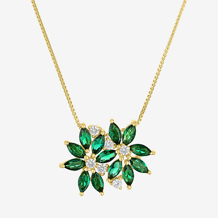Click here for Womens Gemstone Sterling Silver Flower Pendant Nec... prices