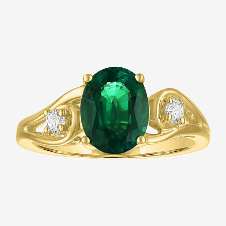 Click here for Womens 1/8 CT. T.W. Lab Created Green Emerald 14K... prices