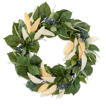 Click here for Linden Street 24in Blueberry Mixed Evergreen Wreat... prices