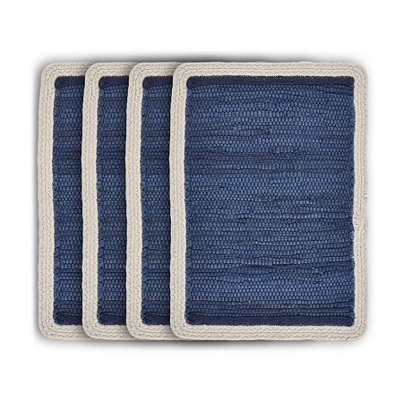Click here for Lr Home Lucia Woven 4 Pack Placemat  One Size  Blu... prices