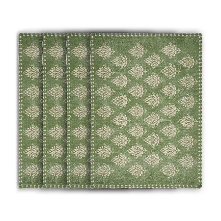 Click here for Lr Home Lyla Damask 4 Pack Placemat  One Size  Gre... prices