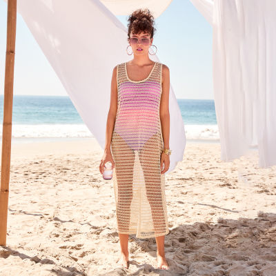 Mynah Womens Crochet Dress Swimsuit Cover-Up, Color: Ecru - JCPenney