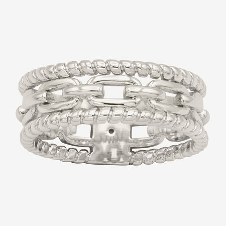 Click here for Sparkle Allure Faux Stack Link Womens 7.5MM Pure S... prices