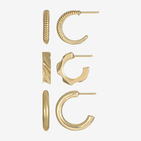 Click here for Sparkle Allure Womens 14K Gold Over Brass 3 Pair E... prices