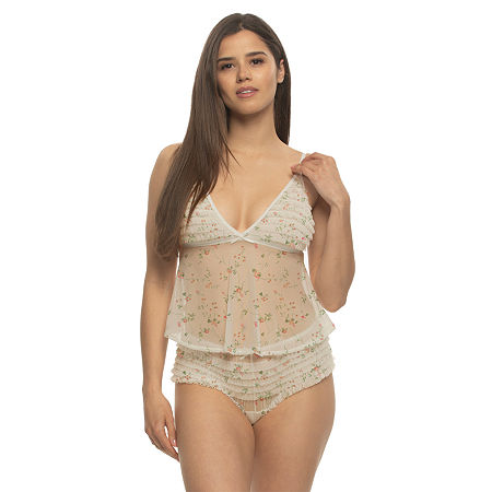 Click here for Jezebel Veil Tulle Ruffle Cami Panty Set- 999548... prices