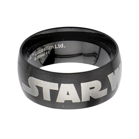 Click here for Star Wars Logo Mens Stainless Steel and Black IP D... prices