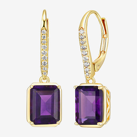 Click here for Gemstone 18K Gold Over Silver Drop Earrings  One S... prices