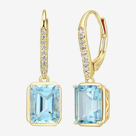 Click here for Gemstone 18K Gold Over Silver Drop Earrings  One S... prices
