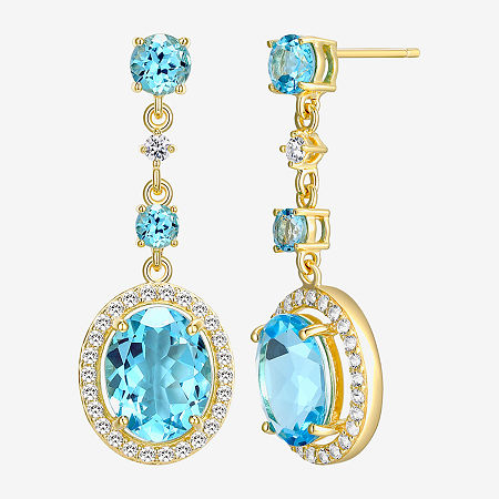 Click here for Womens Genuine Blue Topaz 18K Gold Over Silver Ova... prices