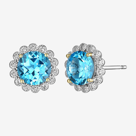 Click here for Gemstone Sterling Silver 10.3mm Flower Stud Earrin... prices