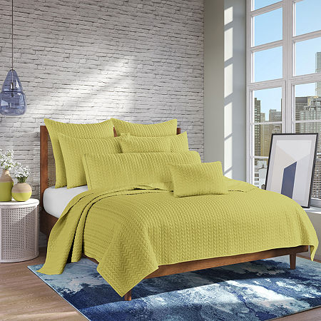 J by J Queen Cayman Quilt  Full/Queen - Chartreuse