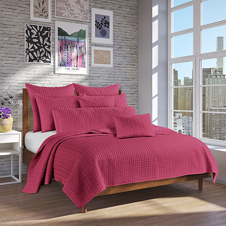 J by J Queen Cayman Quilt  Full/Queen - Fuchsia