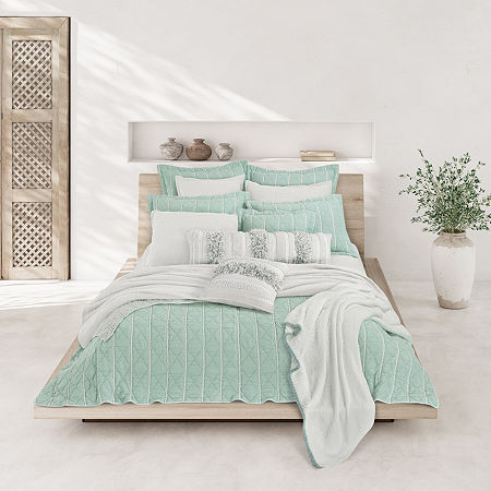 Click here for Queen Street Pacifica Coverlet  One Size  Blue prices