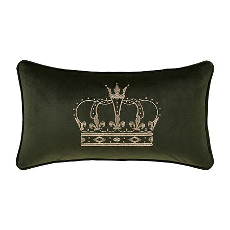 J Queen New York Townsend Crown Boudoir Decorative Pillow  15 x 20 - Forest