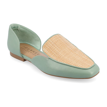 Journee Collection Womens Kennza Cut Out Slip On Loafers - Sage