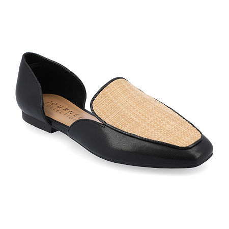 Journee Collection Womens Kennza Cut Out Slip On Loafers - Black