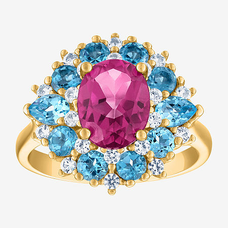 Click here for Womens Genuine Pink Topaz 14K Gold Over Silver Ova... prices
