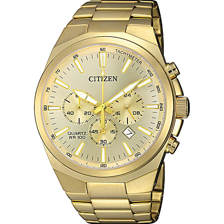 Click here for Citizen Quartz Mens Gold Tone Stainless Steel Brac... prices