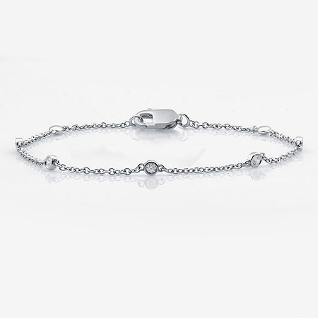 Click here for 10K White Gold 7 1/2 Inch Solid Link Bracelet  One... prices