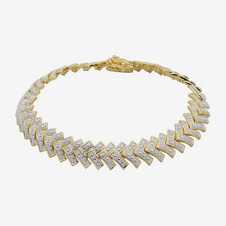 Click here for Diamond-Accent 18K Gold Over Brass Chevron Bracele... prices