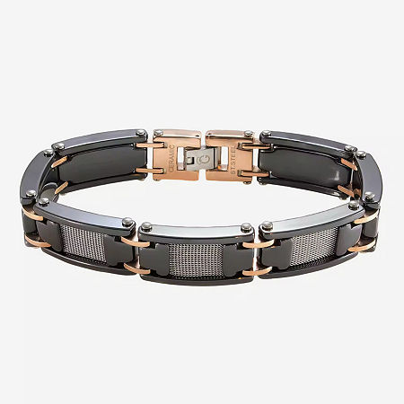 Click here for Mens Two-Tone Stainless Steel & Black Ceramic Brac... prices