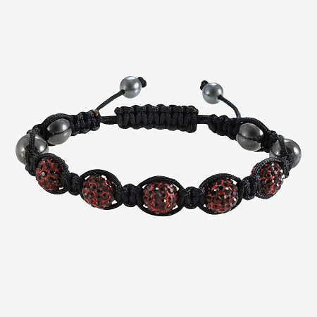 Click here for Mens Hematite  Red & Black Crystal Bracelet  One S... prices