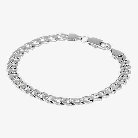 Click here for Mens Stainless Steel 8Â½ 5mm Curb Bracelet  One Si... prices