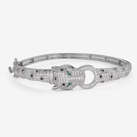 Click here for White Cubic Zirconia Sterling Silver Panther Bangl... prices